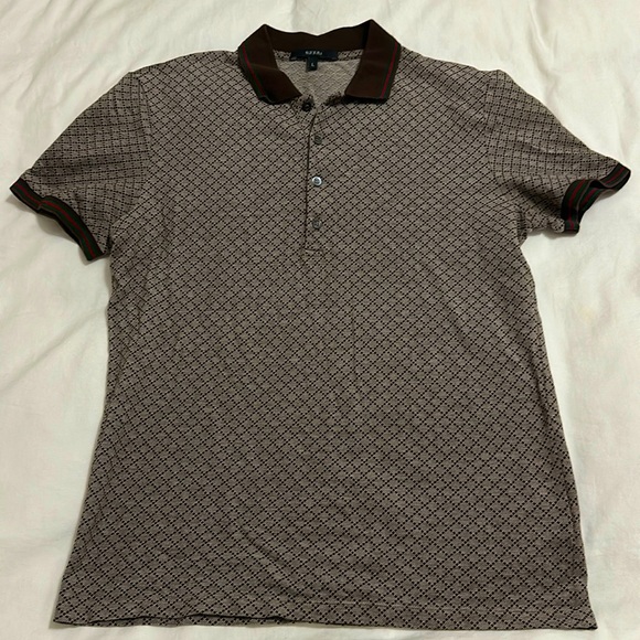 Gucci | Shirts | Gucci Gg Diamond Pattern Polo Large Runs Small | Poshmark